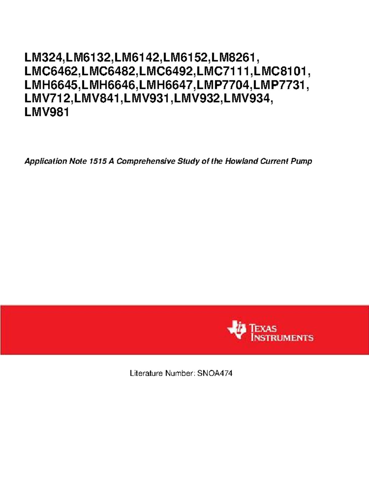 Apuntes corriente - LM324,LM6132,LM6142,LM6152,LM8261, LMC6462,LMC6482 ...