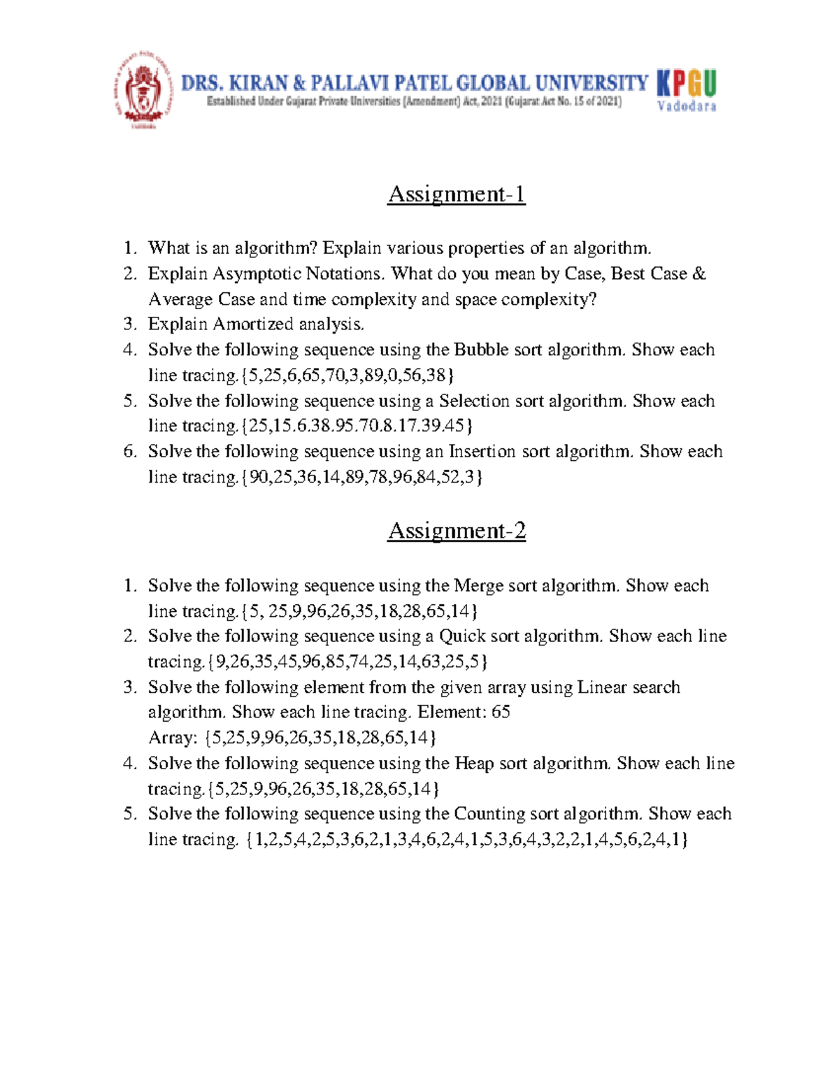 ADA Assignmnet - Assignment- What is an algorithm? Explain various ...