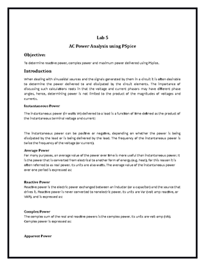 Ena lab 2 - lab 2 - Lab 2 Transient Analysis of First Order Circuits Objective To learn to use ...