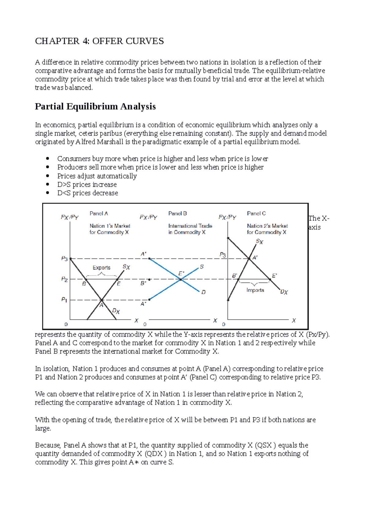 Chapter 4 - Offer Curves - CHAPTER 4: OFFER CURVES A difference in ...