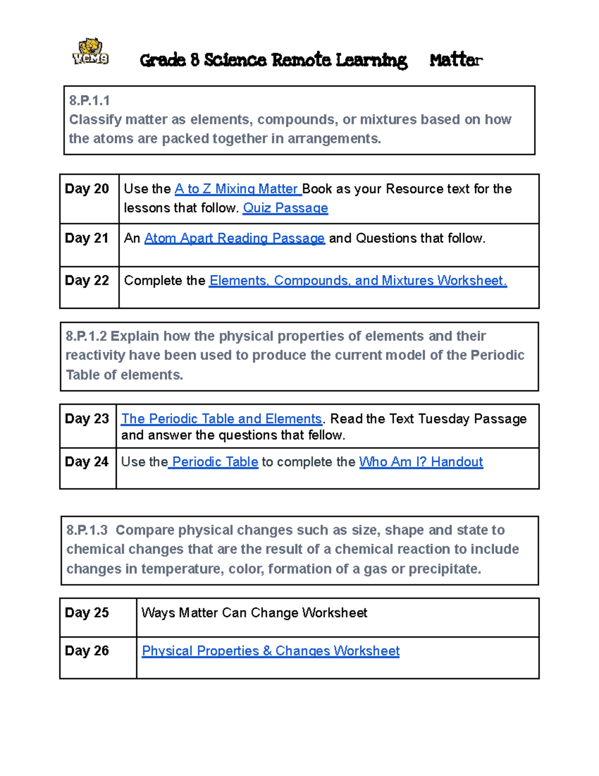 Grade 8 Science RLP Days 21 - 30 - Grade 8 Science Remote Learning ...