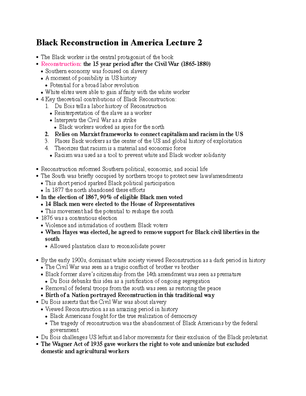 Contemporary SOC- Black Reconstruction 2 - Black Reconstruction in ...