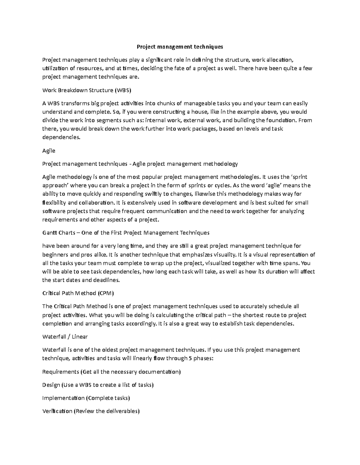 Project Management Notes For Learning - IPU - Studocu