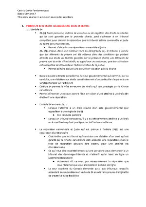 Examen final - Résumé Droits fondamentaux - MODULE 1 Éléments de droit ...