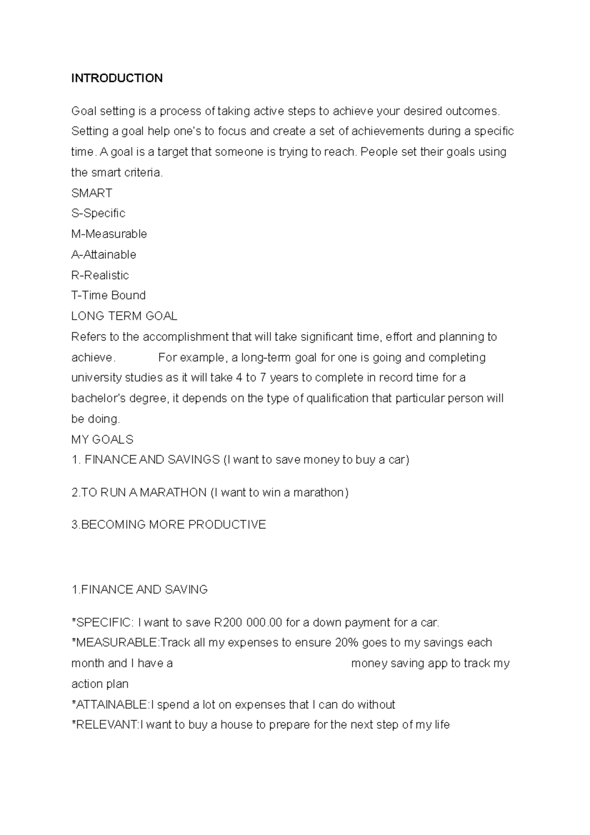 Introduction - PROBABILITY - INTRODUCTION Goal setting is a process of ...