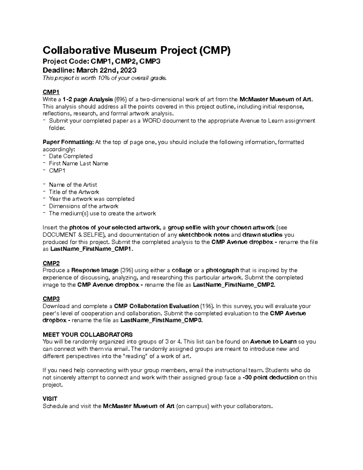 Collaborative Analysis Project - CMP - Collaborative Museum Project ...