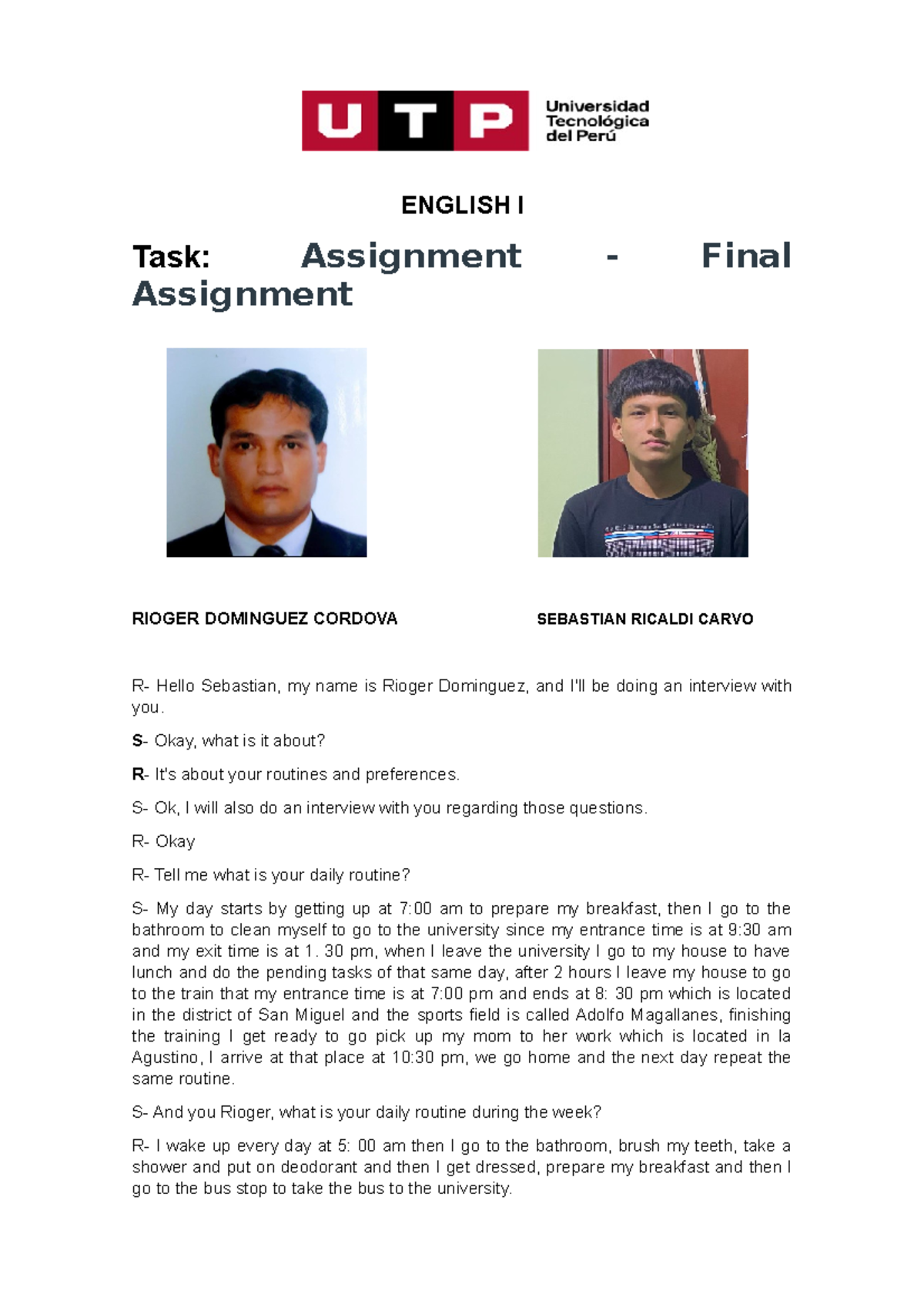 Trab. E.F. DE Ingles - es un video guiate de eso - ENGLISH I Task ...