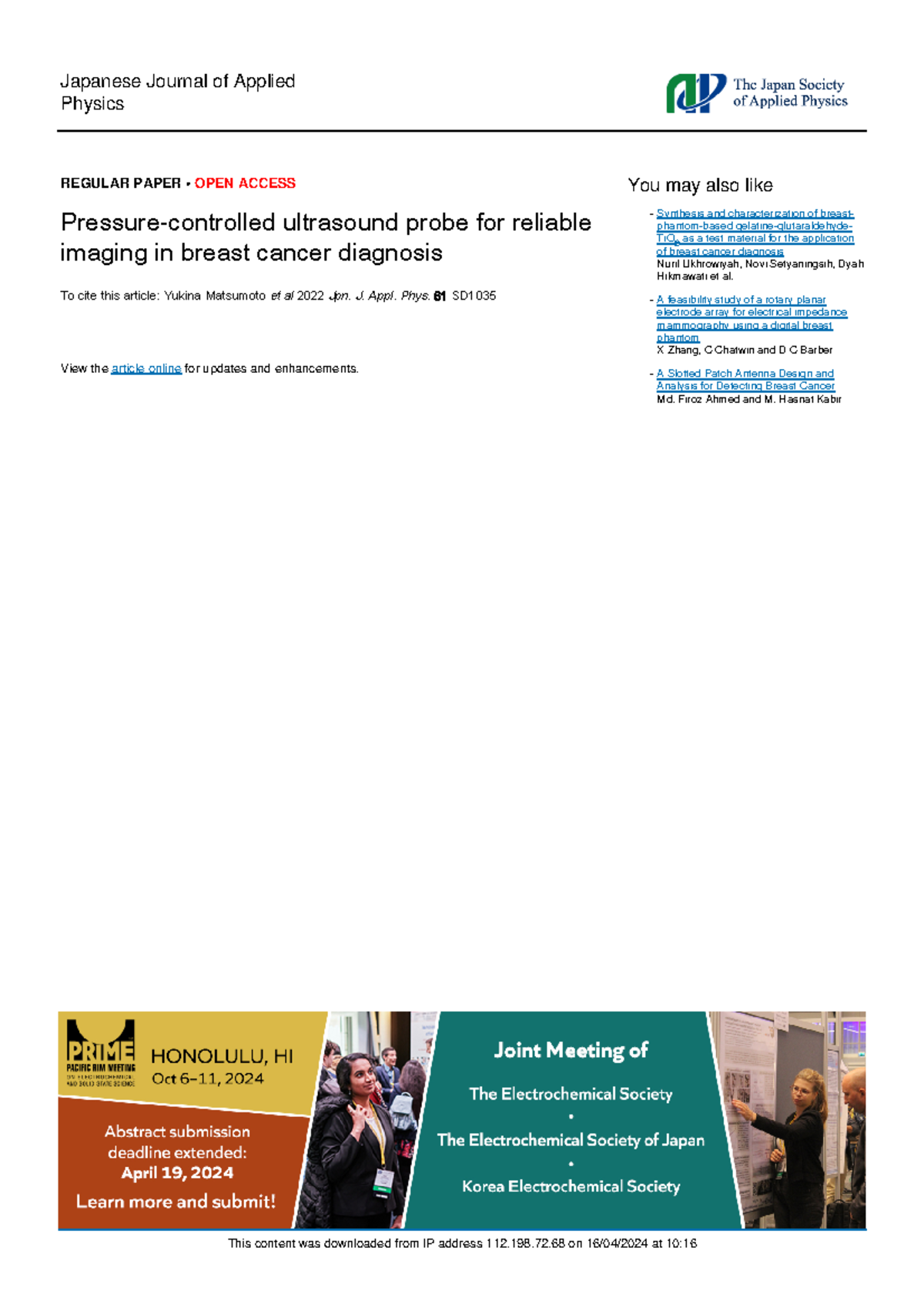 Matsumoto 2022 Jpn. J. Appl - Japanese Journal of Applied Physics ...