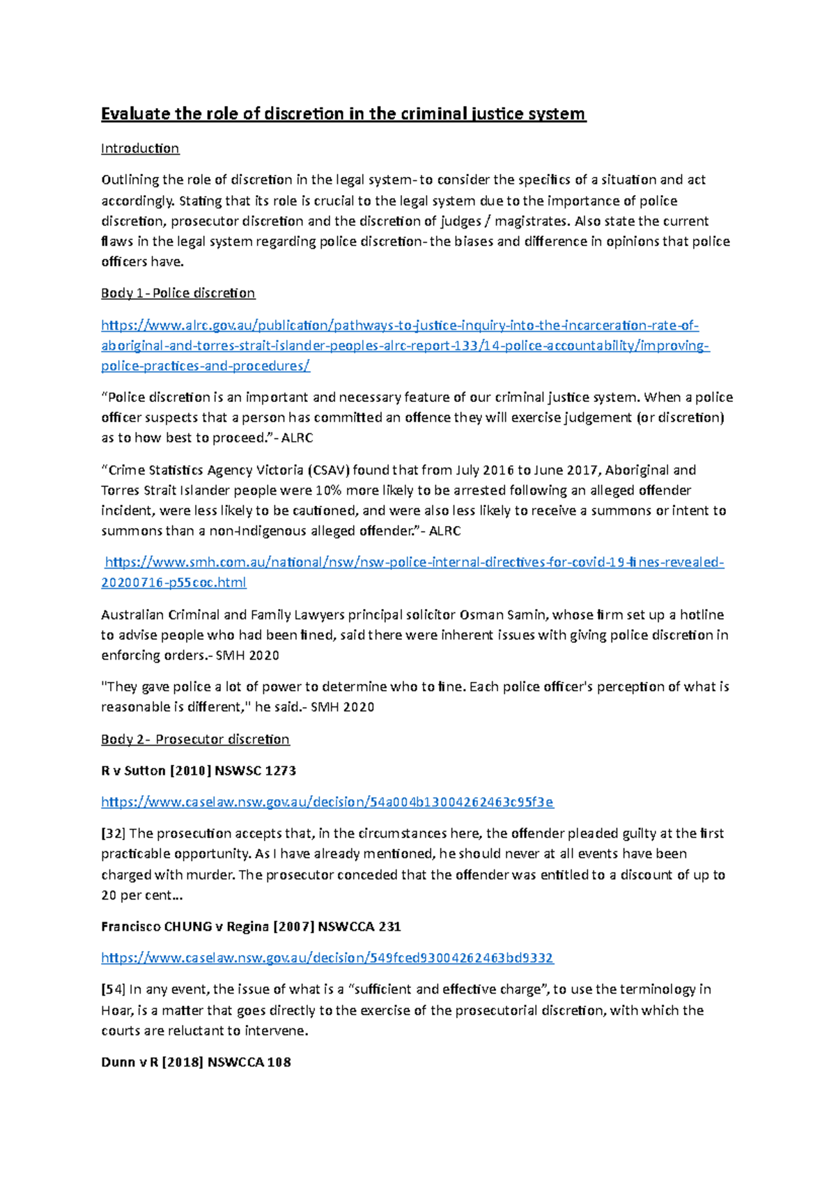 Evaluate the role of discretion in the legal system - Evaluate the role ...