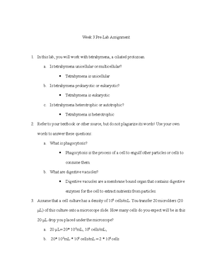 Week 4 Concentration Post Lab - BIOL 1040- Week 4 Post-Lab 1. E 70mM NaCl – hypotonic 160mM NaCl ...