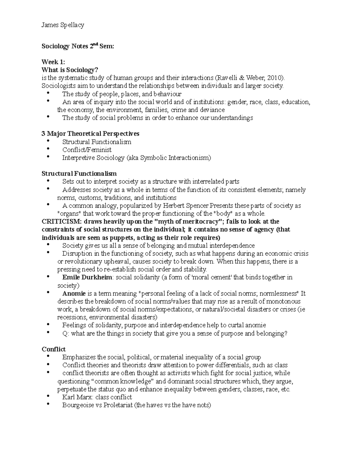 Sociology Notes 2nd Sem - Sociology Notes 2nd Sem: Week 1: What is ...