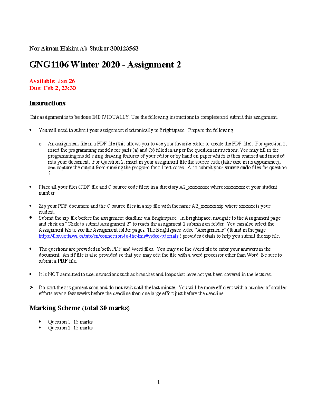 Assignment 2 - Use the following instructions to complete and submit ...