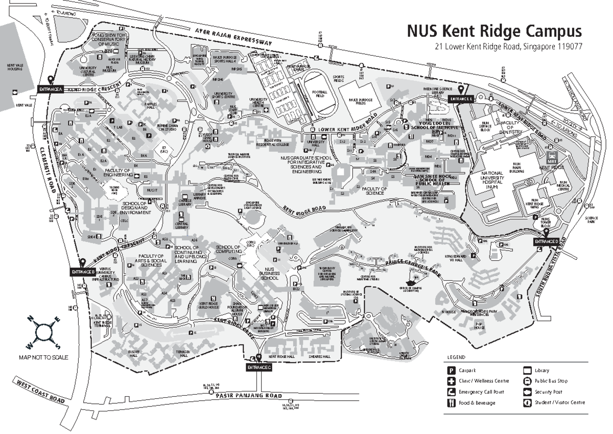 Kent Ridge Campus Map - W E S T C O A S T R O A D TO JURONG TO BUKIT ...