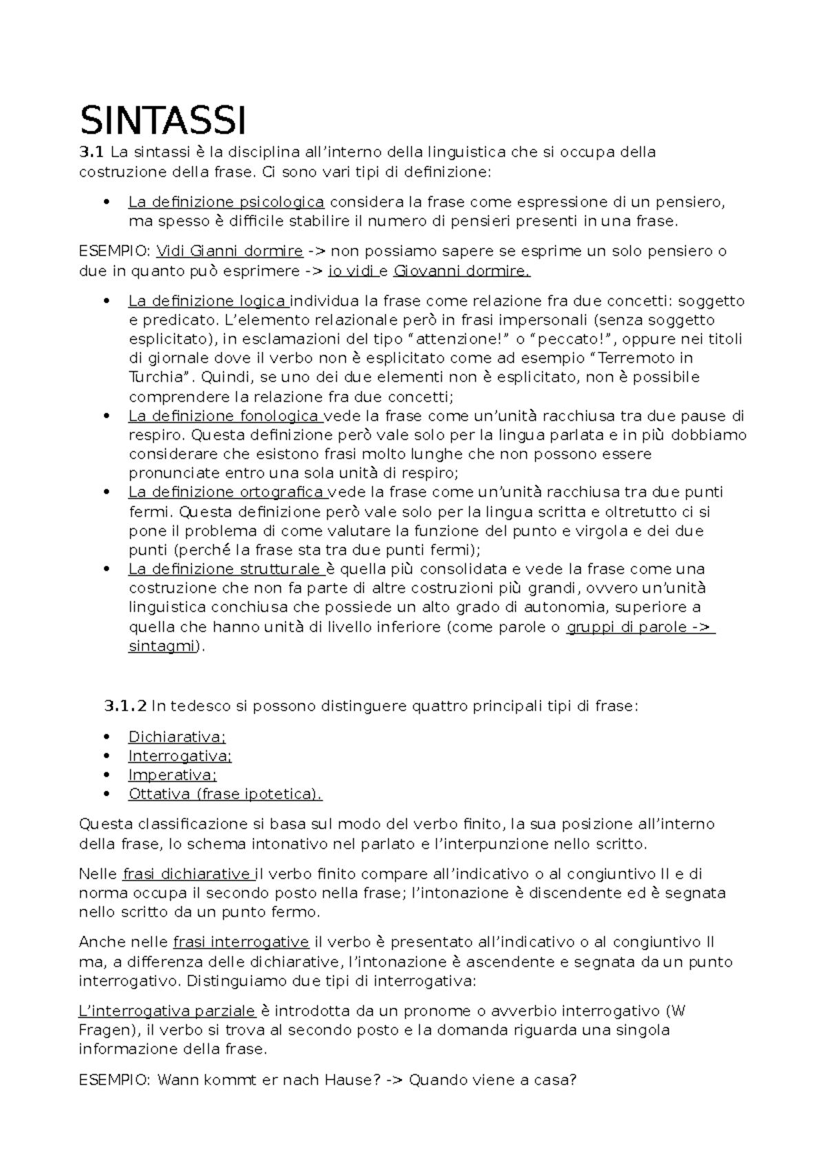 Sintassi - SINTASSI 3 La sintassi è la disciplina all’interno della ...