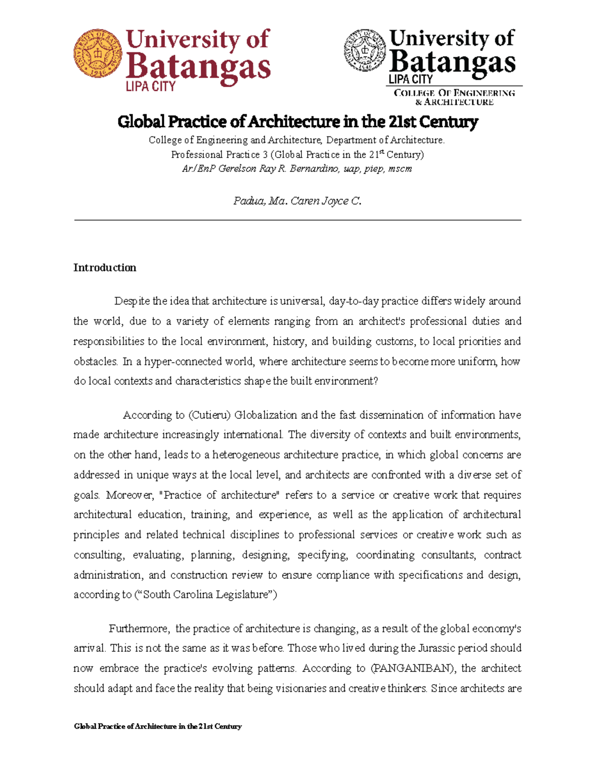 Global Practice of Architecture in the 21st Centurypdf - Professional ...