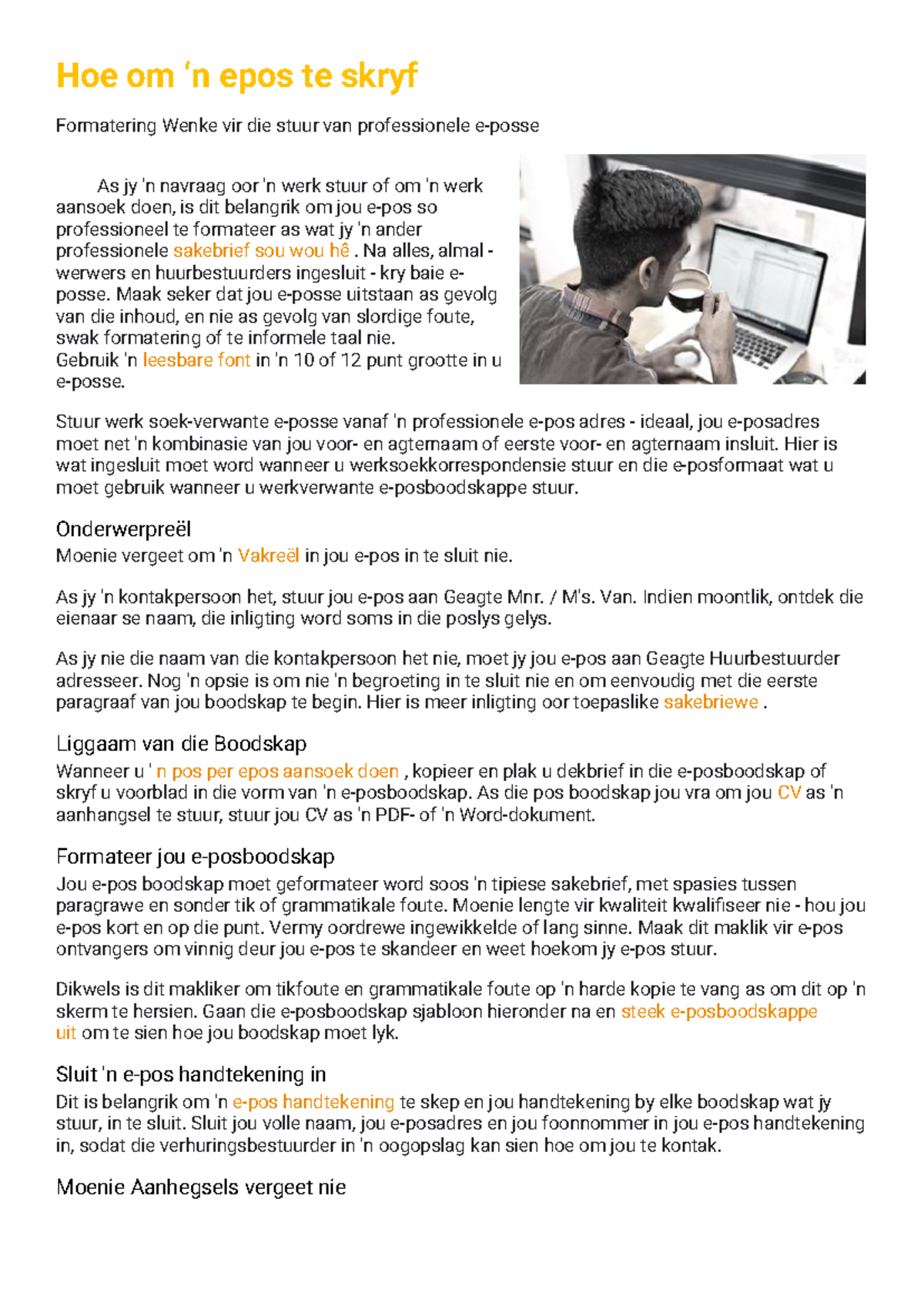 'n Epos gr 8 huistaal - Hoe om ‘n epos te skryf Formatering Wenke vir ...