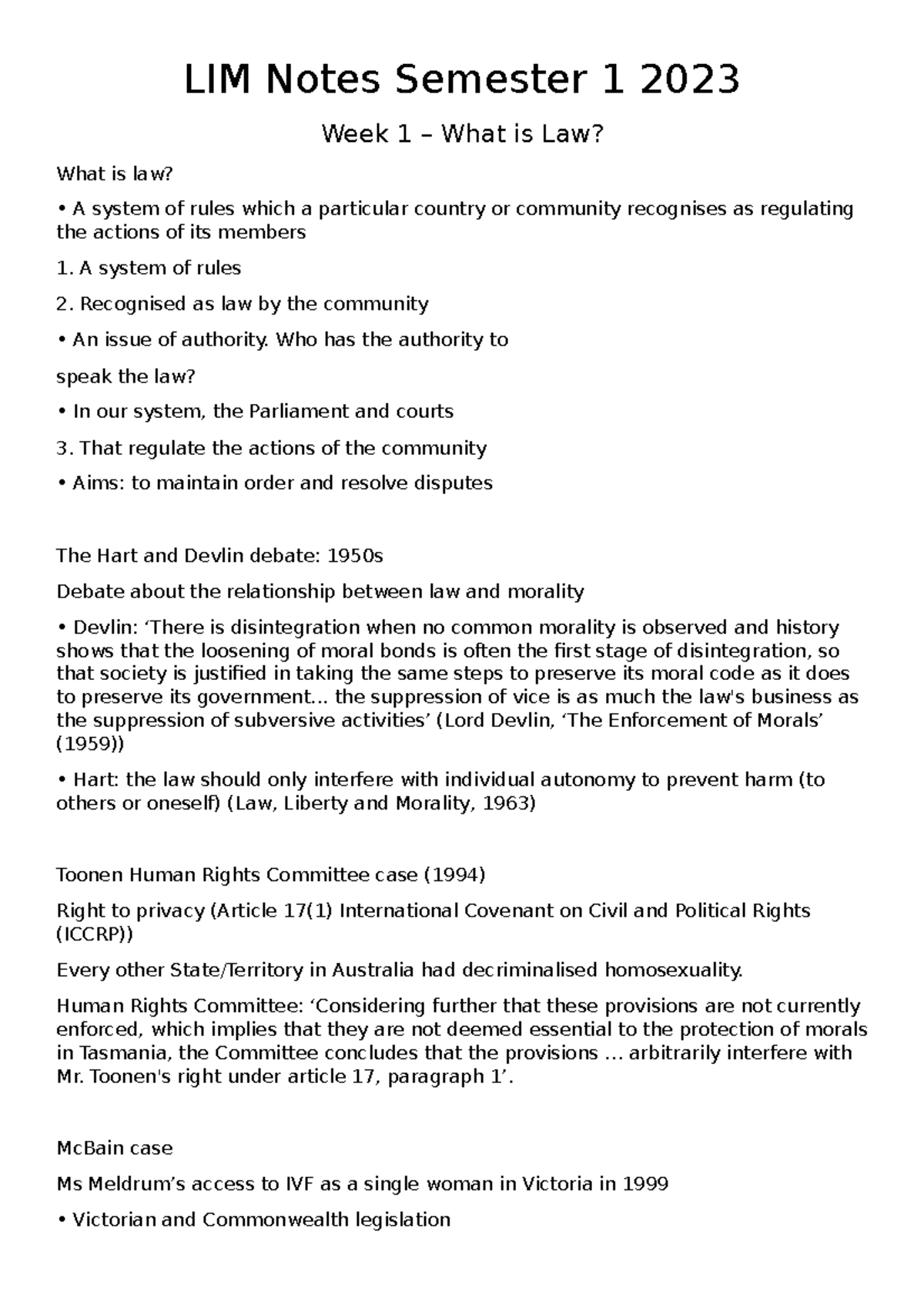 LIM Notes Semester 1 2023 - LIM Notes Semester 1 2023 Week 1 – What is ...