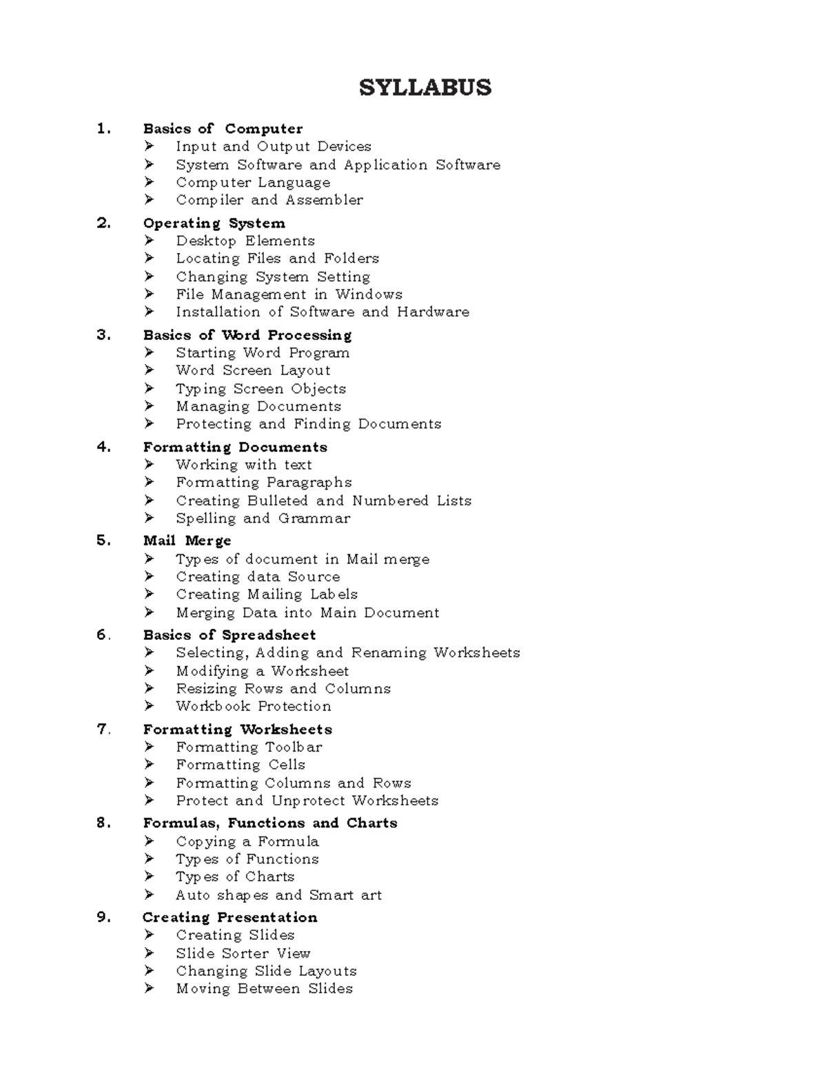 Syllabus 229 - Full Disclosed for Data entry Operation - SYLLABUS ...