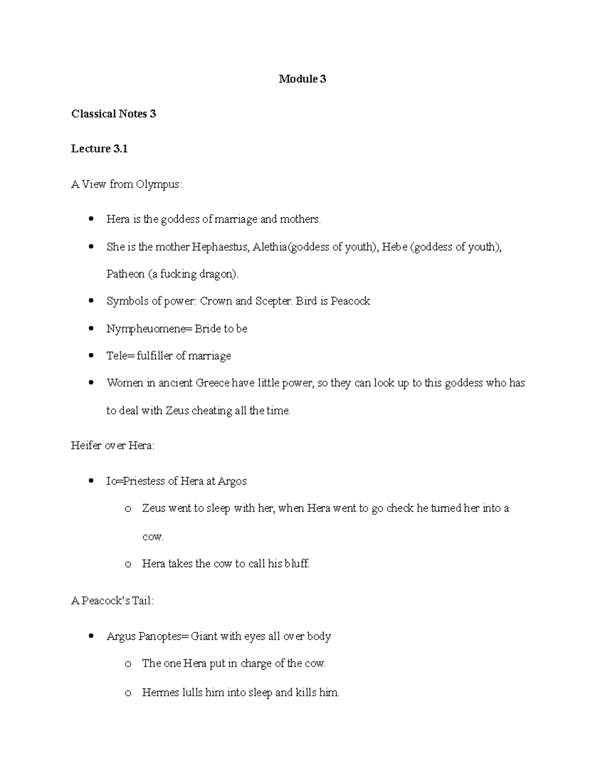 Classical Notes 3 - Module 3 Classical Notes 3 Lecture 3. A View from ...