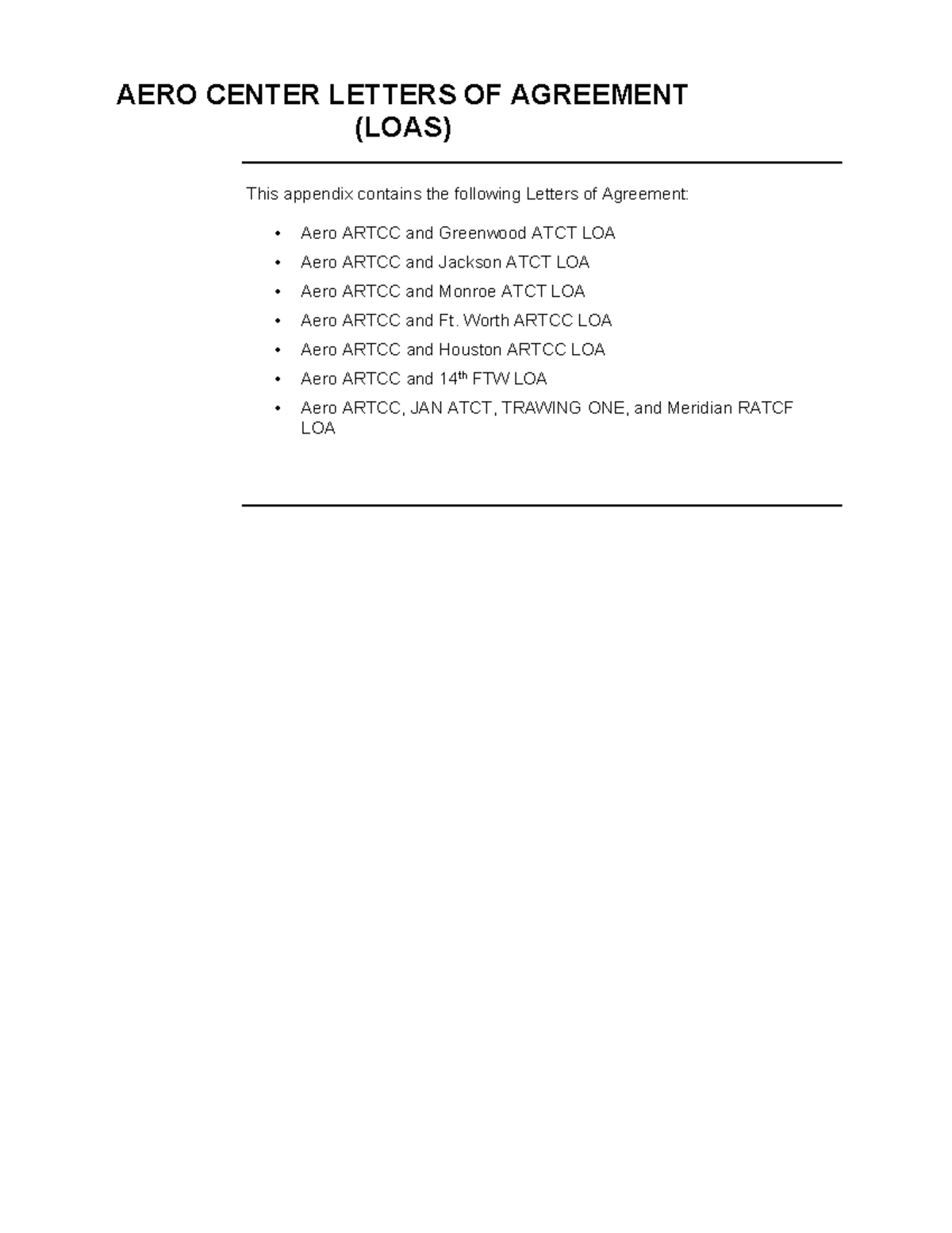AT405 406 LOAs September 2022 - AERO CENTER LETTERS OF AGREEMENT (LOAS ...
