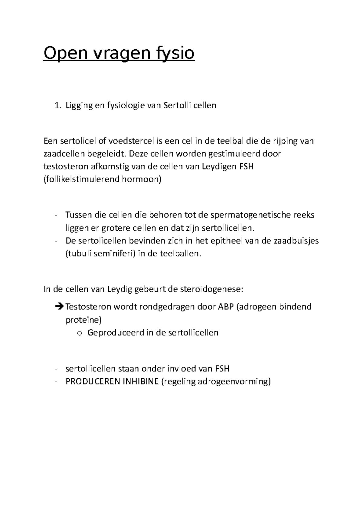 Open vragen fysio - Open vragen fysio Ligging en fysiologie van ...