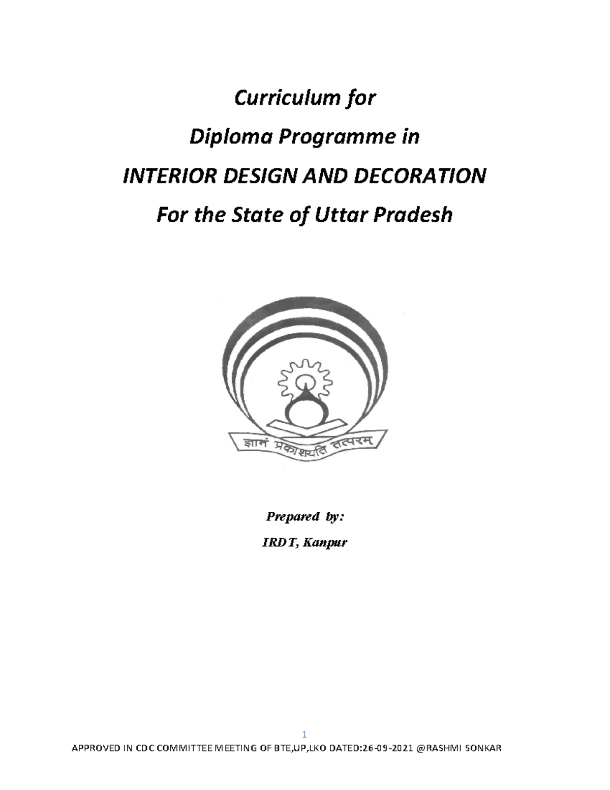 339- Interior Design AND Decoration - 1 APPROVED IN CDC COMMITTEE ...