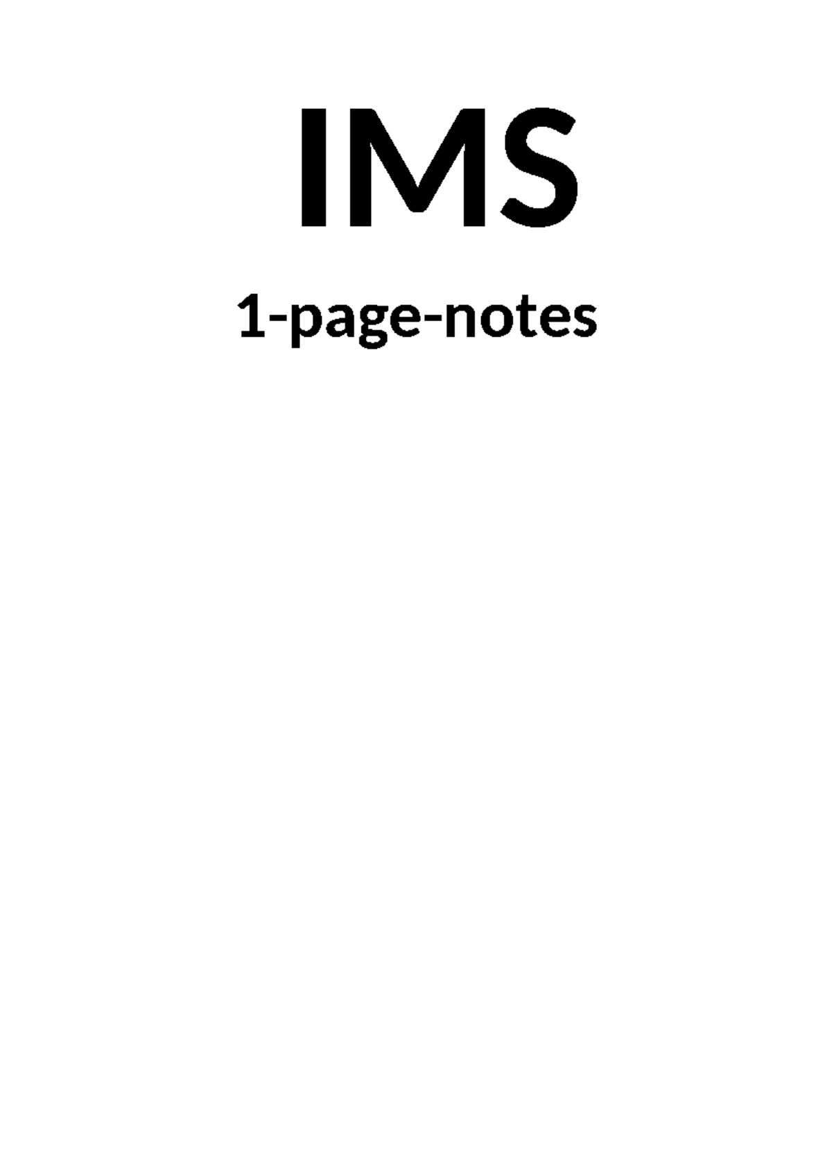Holy Bible of IMS - IMS 1-page-notes TOPIC 1 – NUCLEIC ACIDS DNA ...