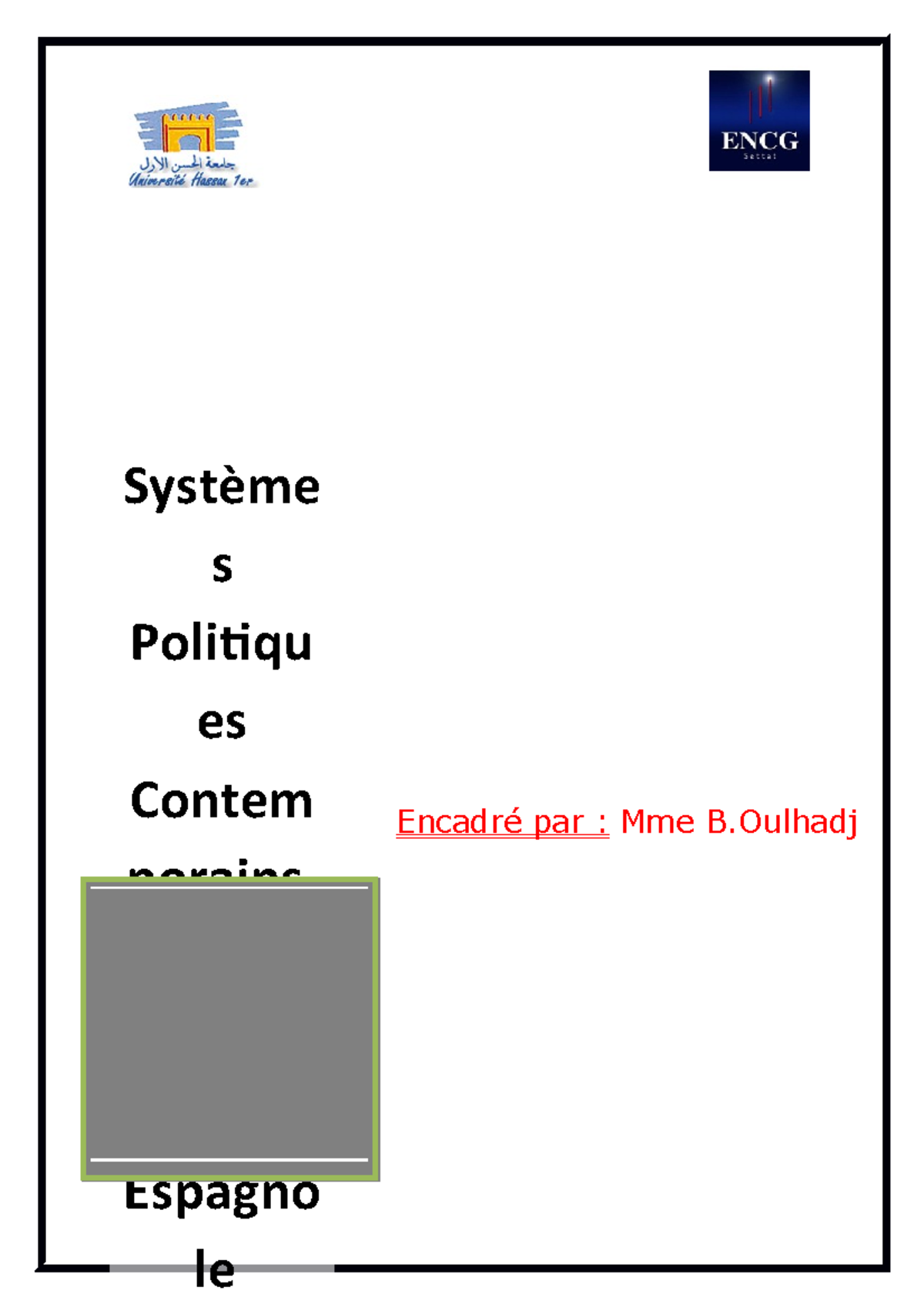 Rapport - Systèmes Politiques Contemporains : La monarchie Espagnole ...