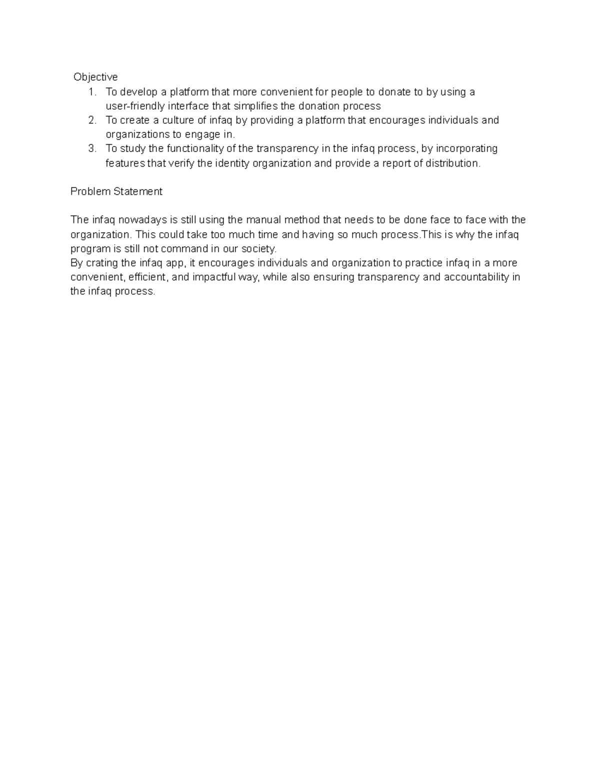 Objective csp600 - Summary Project - Objective 1. To develop a platform that more convenient for ...