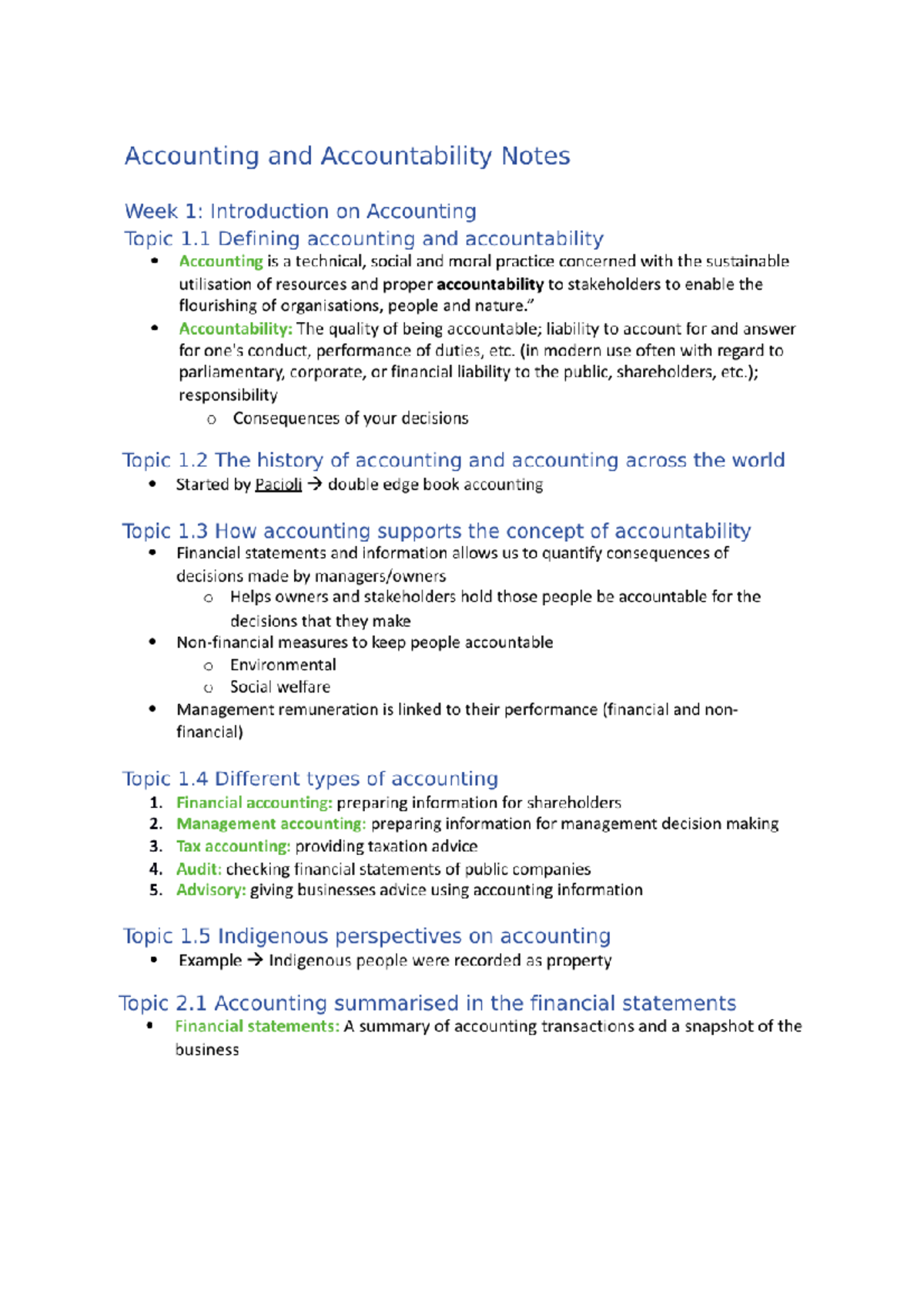 Accounting Notes 22108 Studocu