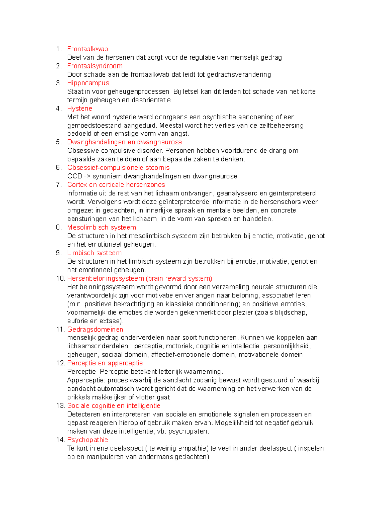 Defenities gedrag in gezondheid en welzijn - Frontaalkwab Deel van de ...