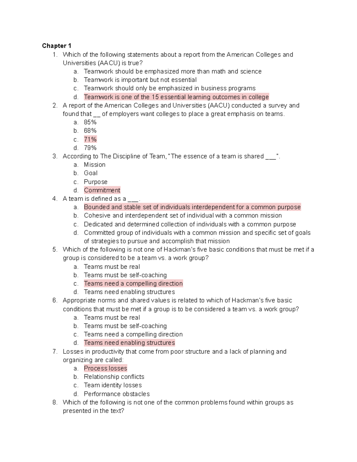 Mgt final - Questions from every chapter covered in practice quizzes ...