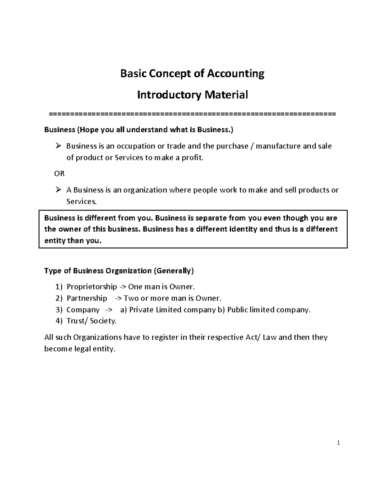 A handbook on Basic Concepts of Accounting and Journal Entries and ...