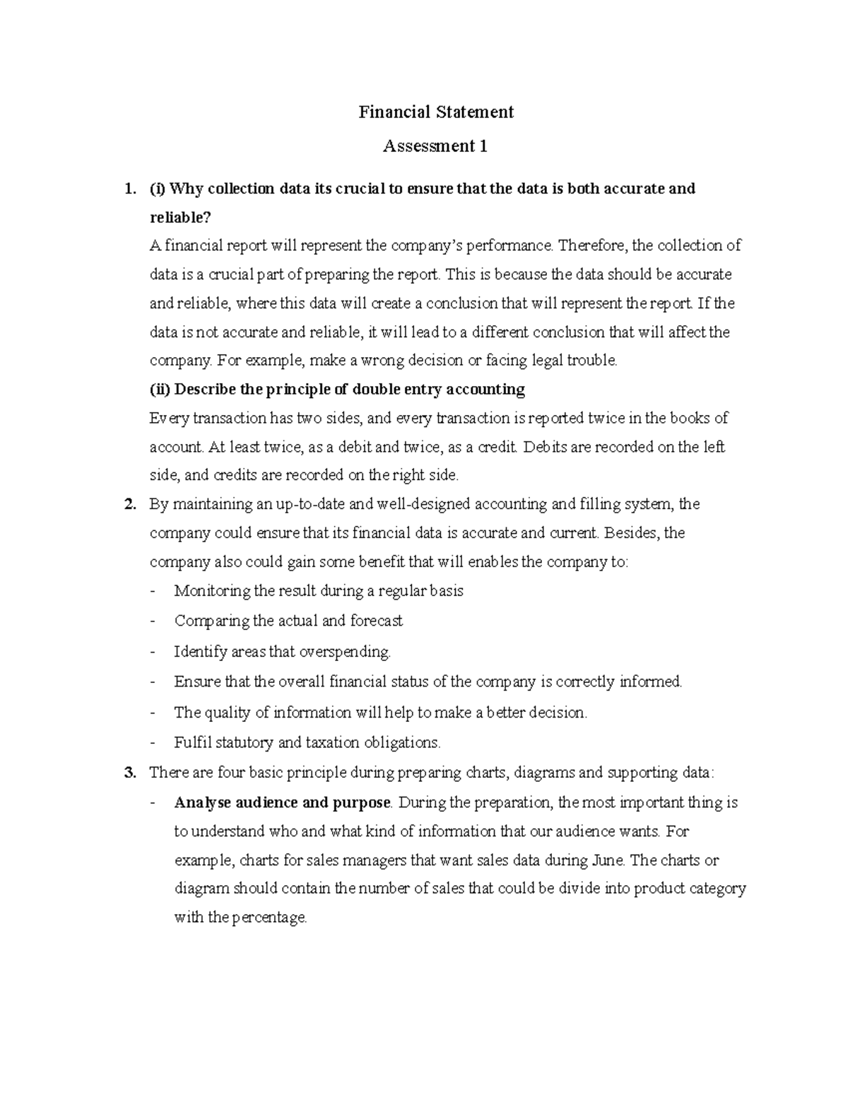 Financial Statement Assignment 1 - Financial Statement Assessment 1 1 ...