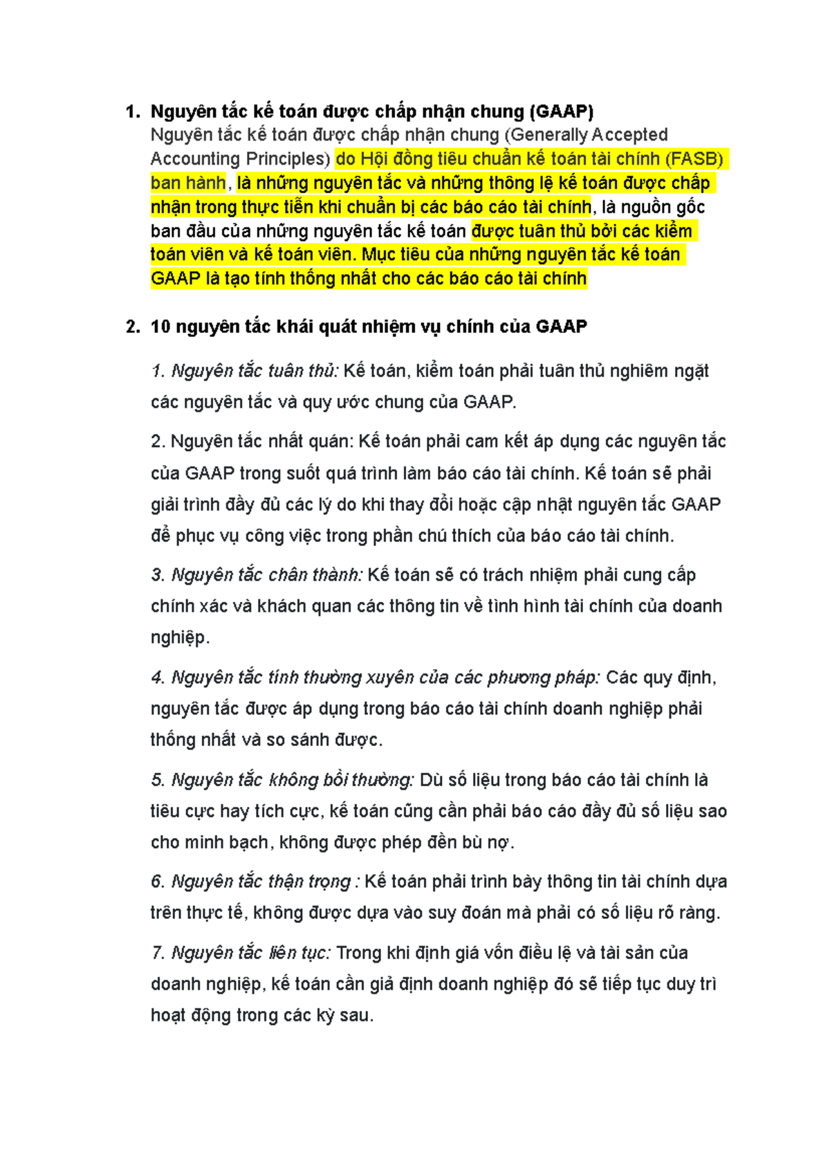 Câu 6 - BT ve cau 6 - Nguyên tắc kế toán được chấp nhận chung (GAAP) Nguyên tắc kế toán được ...
