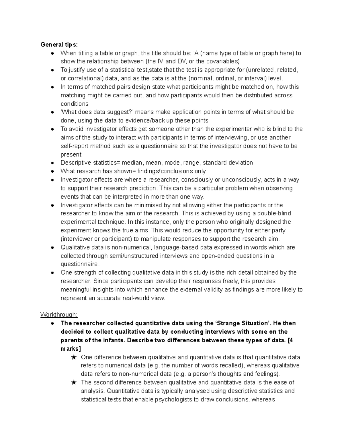Research methods exam workthrough - General tips: When titling a table ...