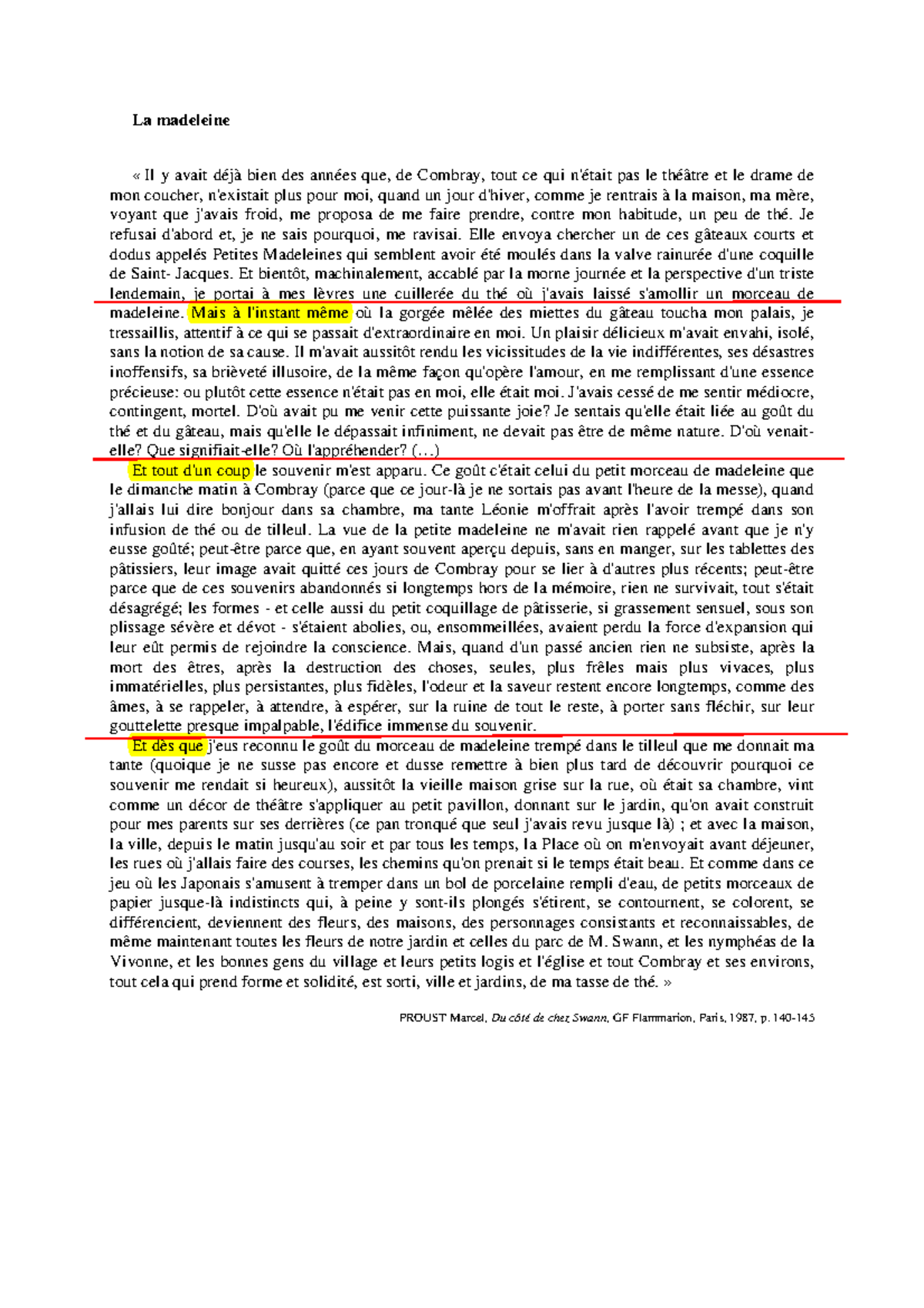 Proust extrait madeleine - Warning: Popup annotation has a missing or invalid parent annotation ...
