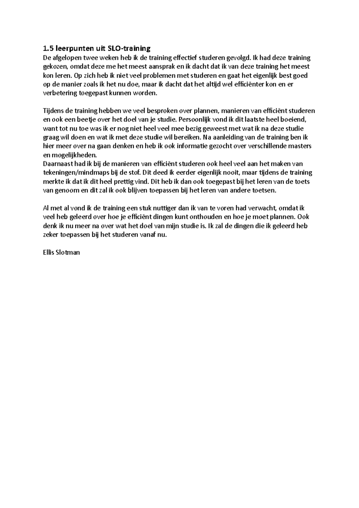 1.5 leerpunten slo training - 1 leerpunten uit SLO-training De ...