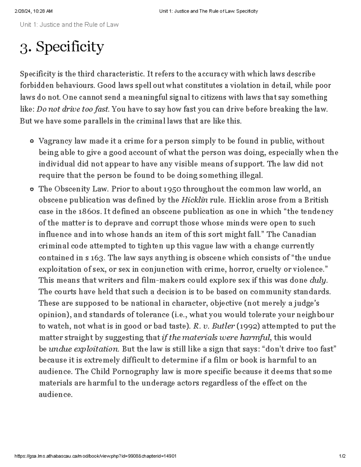 Unit 1.6 Justice and The Rule of Law Specificity - 2/28/24, 10:28 AM ...