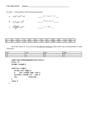 CSC 300 Lecture 6 Handouts OL - CSC 300 Reference examples package ...