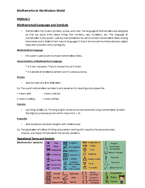 MMW- Module 3 - Mathematics in the Modern World MODULE 3 THE NATURE OF ...