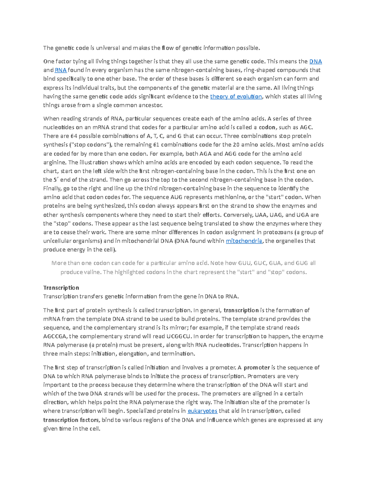 Nursing Notes 2 - The genetic code is universal and makes the flow of ...