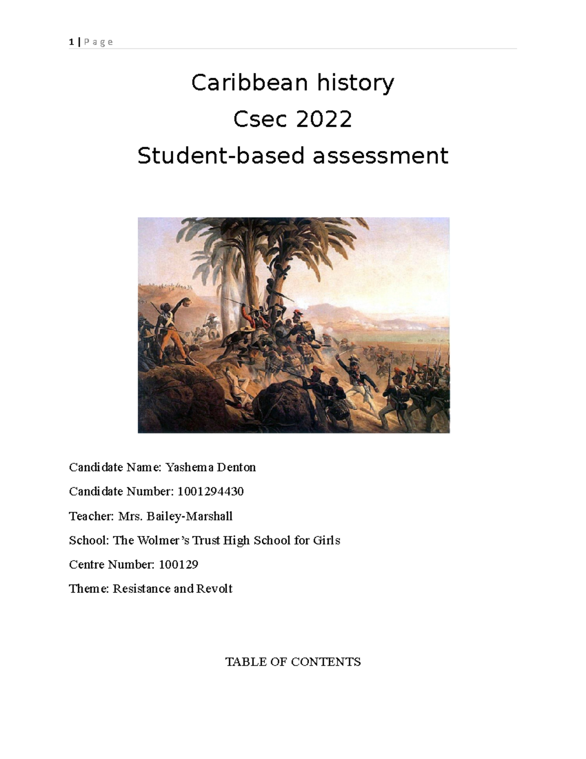 Caribbean History Student-Based Assessment - Caribbean history Csec ...