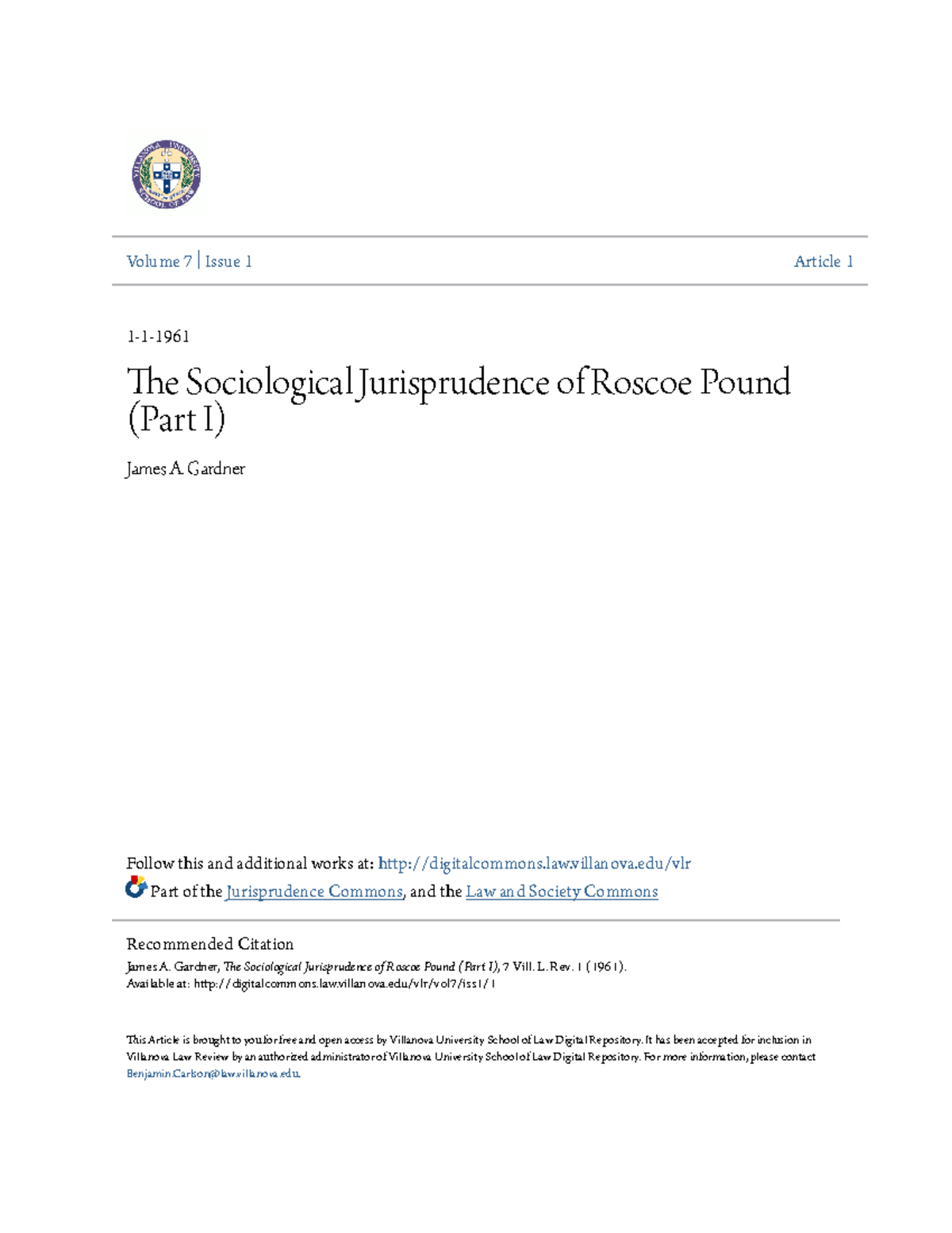 Roscoe Pound The Sociological Jurisprudence Volume 7 Issue 1 roscoe-pound-the-sociological-jurisprudence-volume-7-issue-1