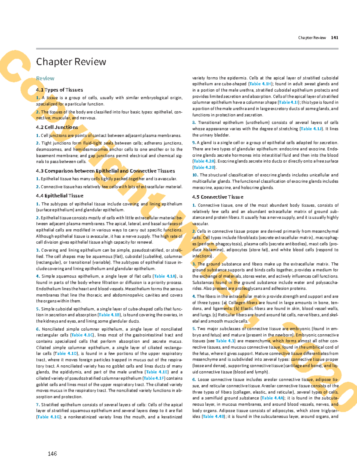 Chapter 4 The Tissue Level of Organization Review - Copyright Wiley ...