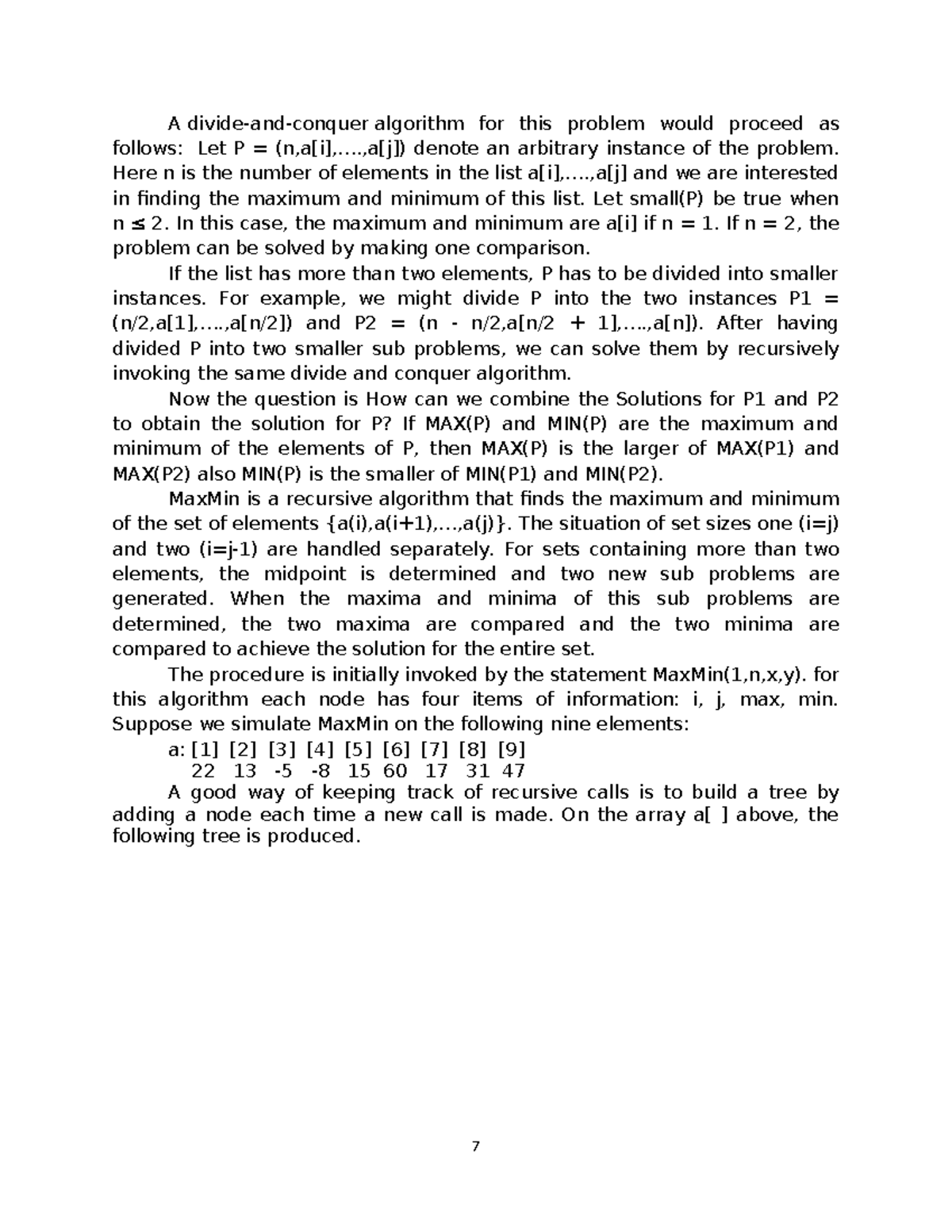 Daa mod2 2 final - Nice pdf - A divide-and-conquer algorithm for this problem would proceed as ...