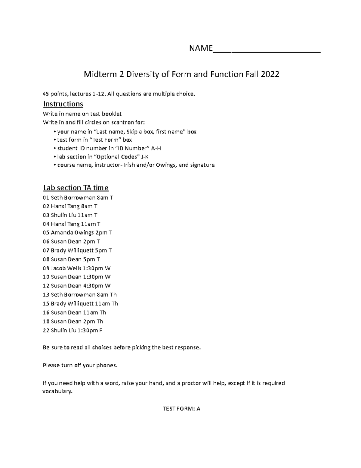 Copy of Diversity Midterm 2 - NAME_______________________ Midterm 2 ...
