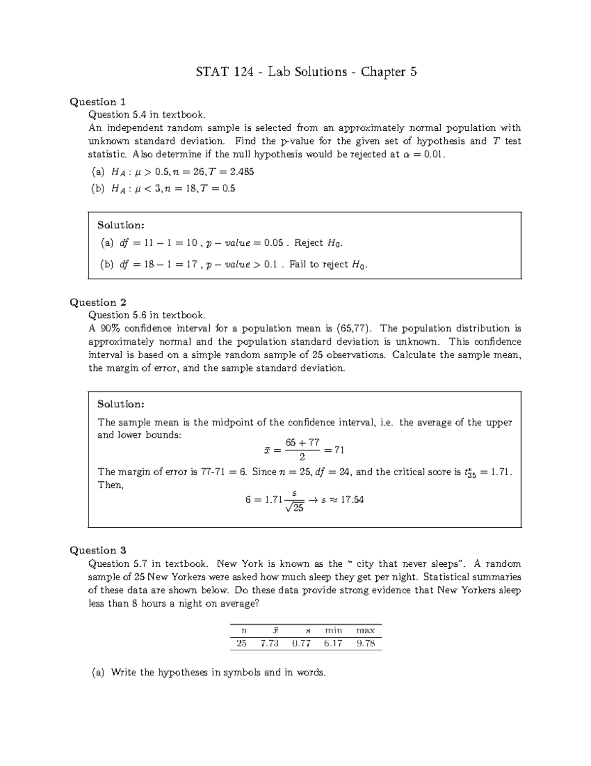 Chap5-Lab-Solutions - A practice lab and the answers of the questions ...