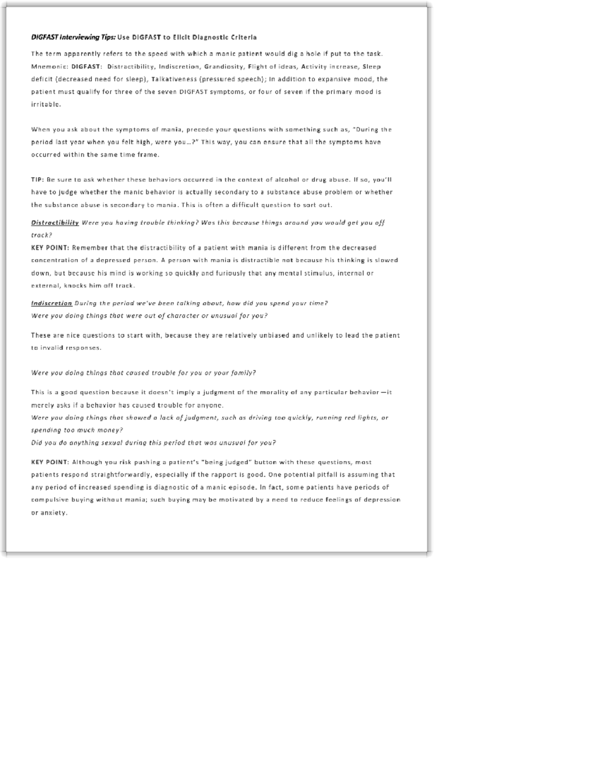 [PDF] Digfast Interviewing Tips Use Digfast to Elicit Diagnostic ...