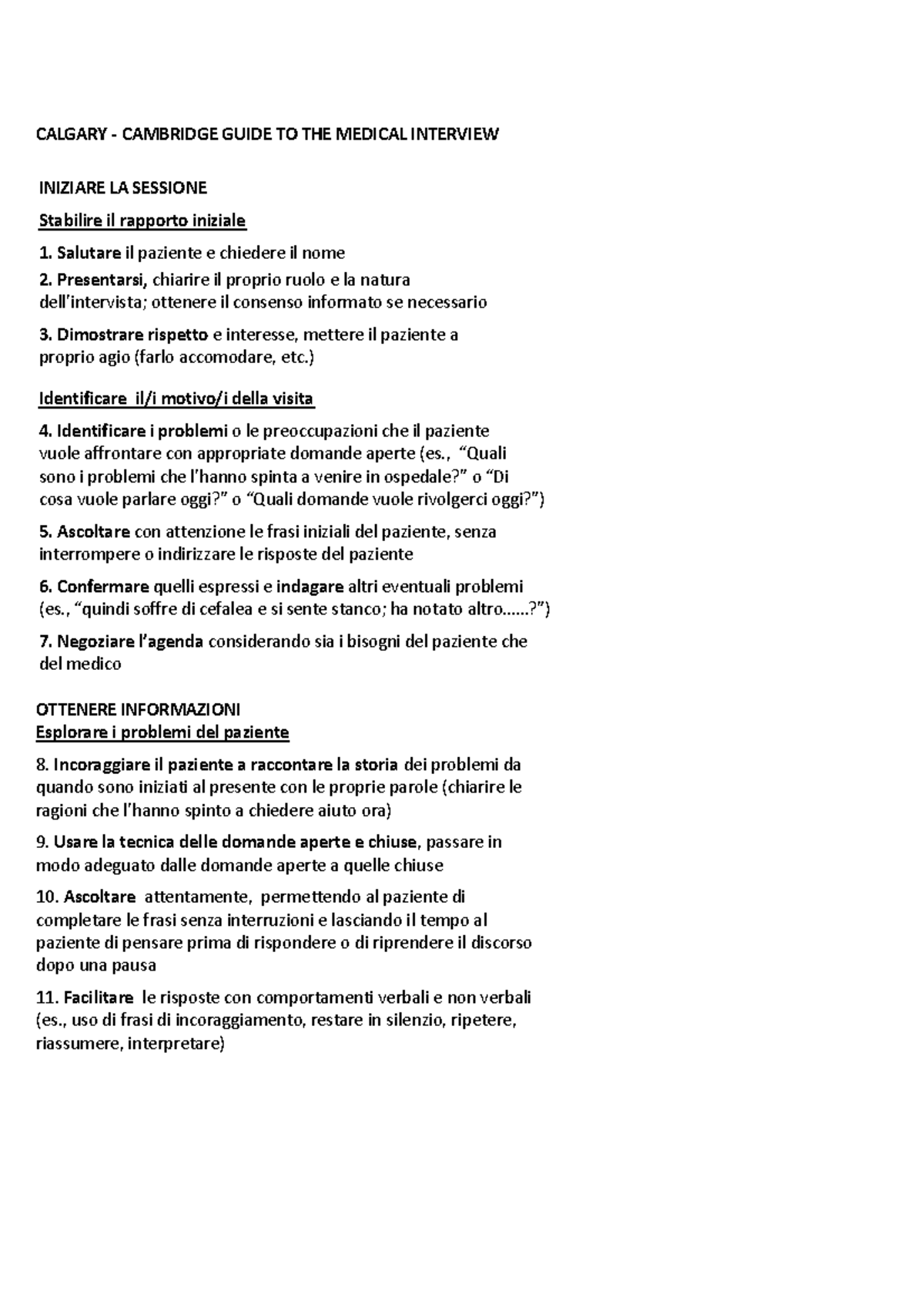 Calgary I Parte It - CALGARY - CAMBRIDGE GUIDE TO THE MEDICAL INTERVIEW ...